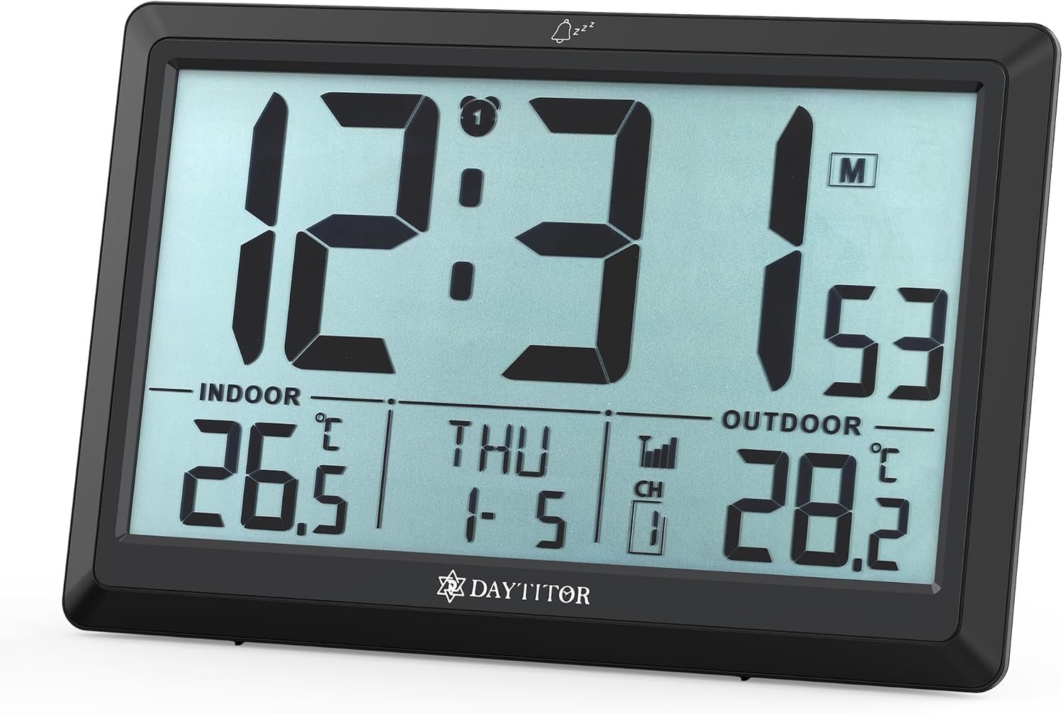 Amazon.com: DAYTITOR Atomic Clock with Indoor and Outdoor Temperature ...