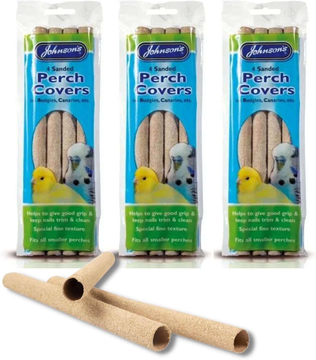 Johnson's Sanded Perch Covers For Budgies 4-Pack Set of 3 - Total of 12 ...