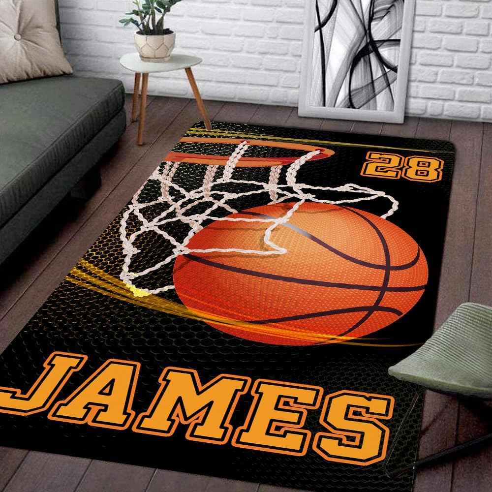 Amazon.com: Personalized Basketball Rug for Living Room Bedroom - Soft ...