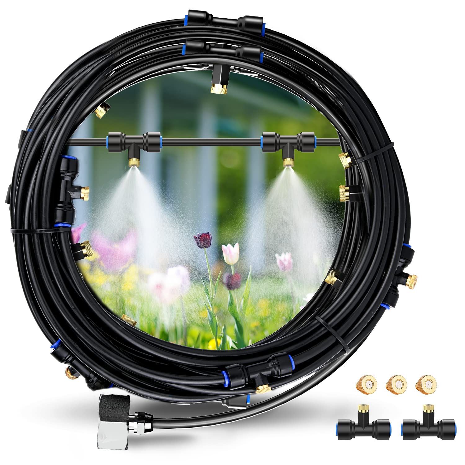 Keten Misters for Outside Patio, Pre-Assembled 59FT(18m) Misting Line+ ...