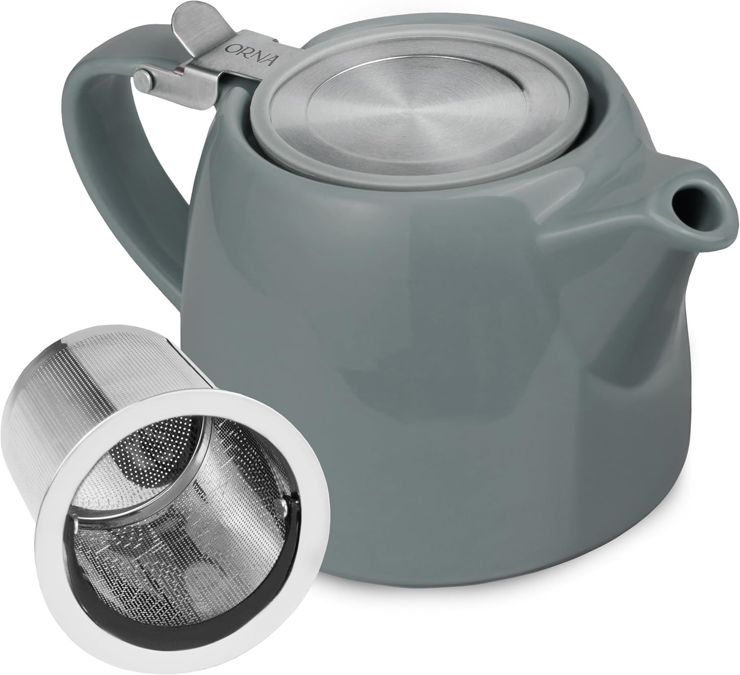 Amazon.com | ORNA Ceramic Teapot with Tea Infuser – Small Tea Pot for ...