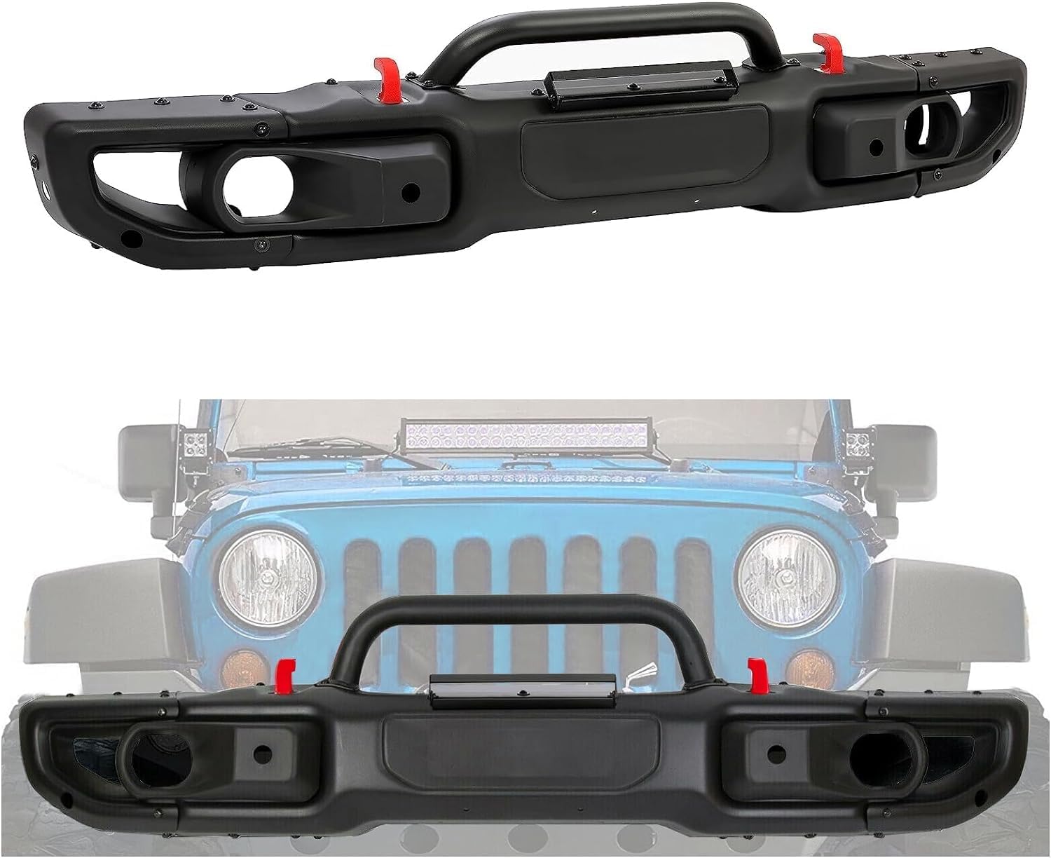 Amazon.com: HECASA Rear Bumper Compatible with 2007-2018 Jeep Wrangler ...
