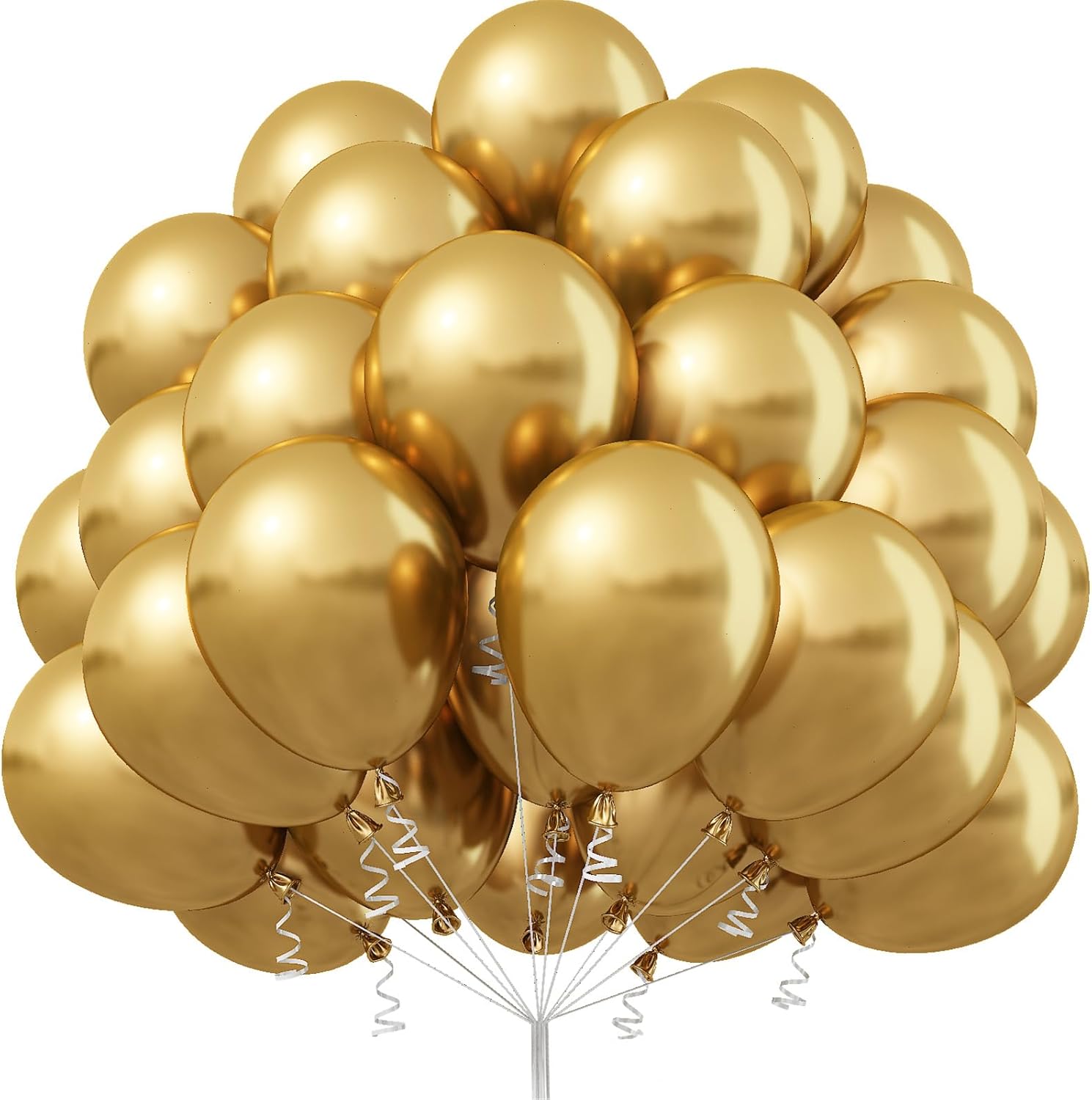 Amazon.com: Jobkoo Gold Balloons 12 Inch, 50Pcs Metallic Gold Balloons ...