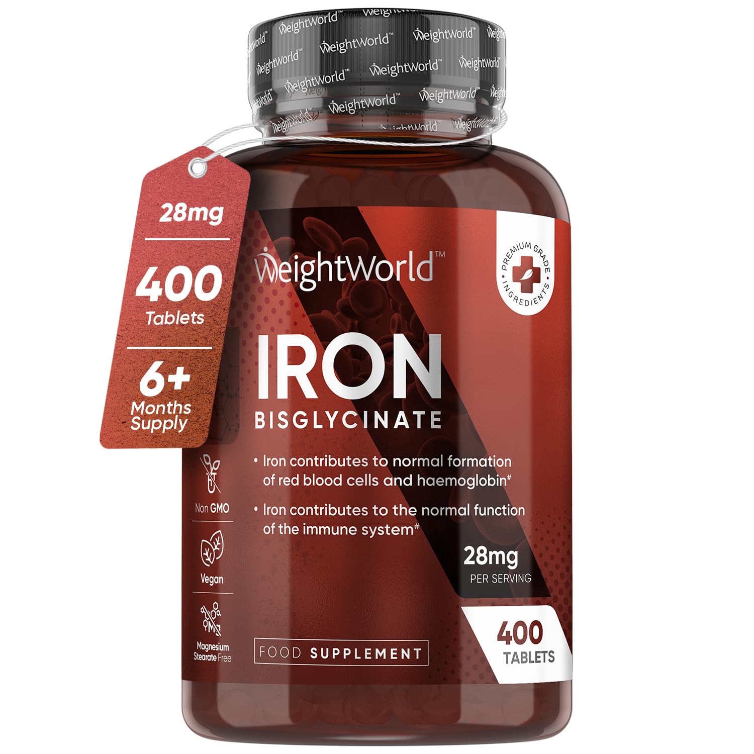 Gentle Iron Tablets High Strength 28mg - 400 Tablets (6+ Months Supply ...