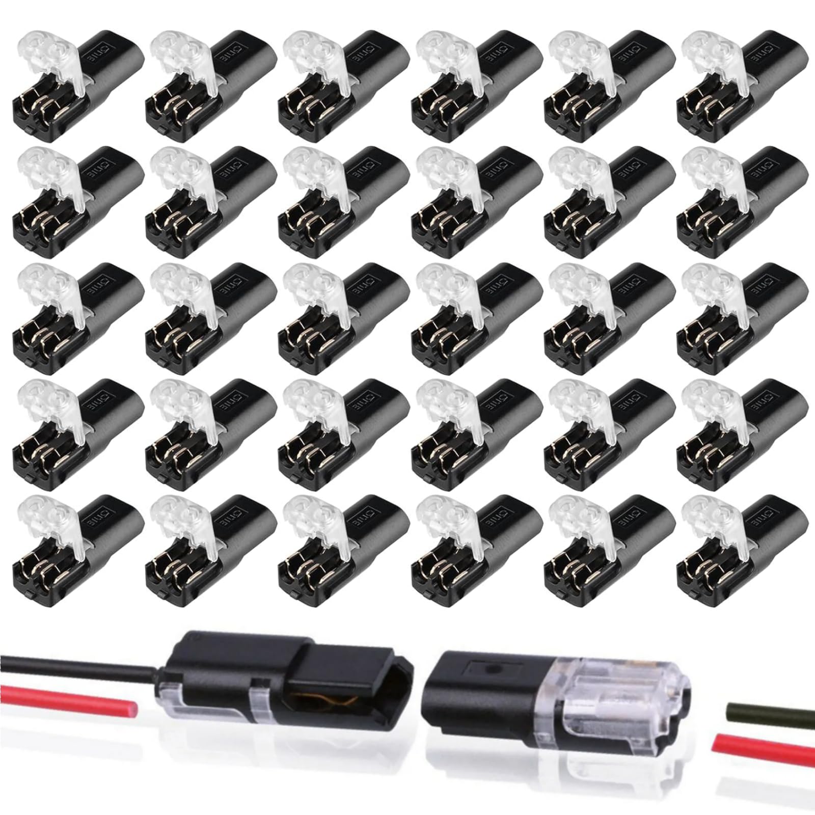 HANYUU 30 Pieces Low Voltage Wire Connectors Double Wire Quick Terminal ...