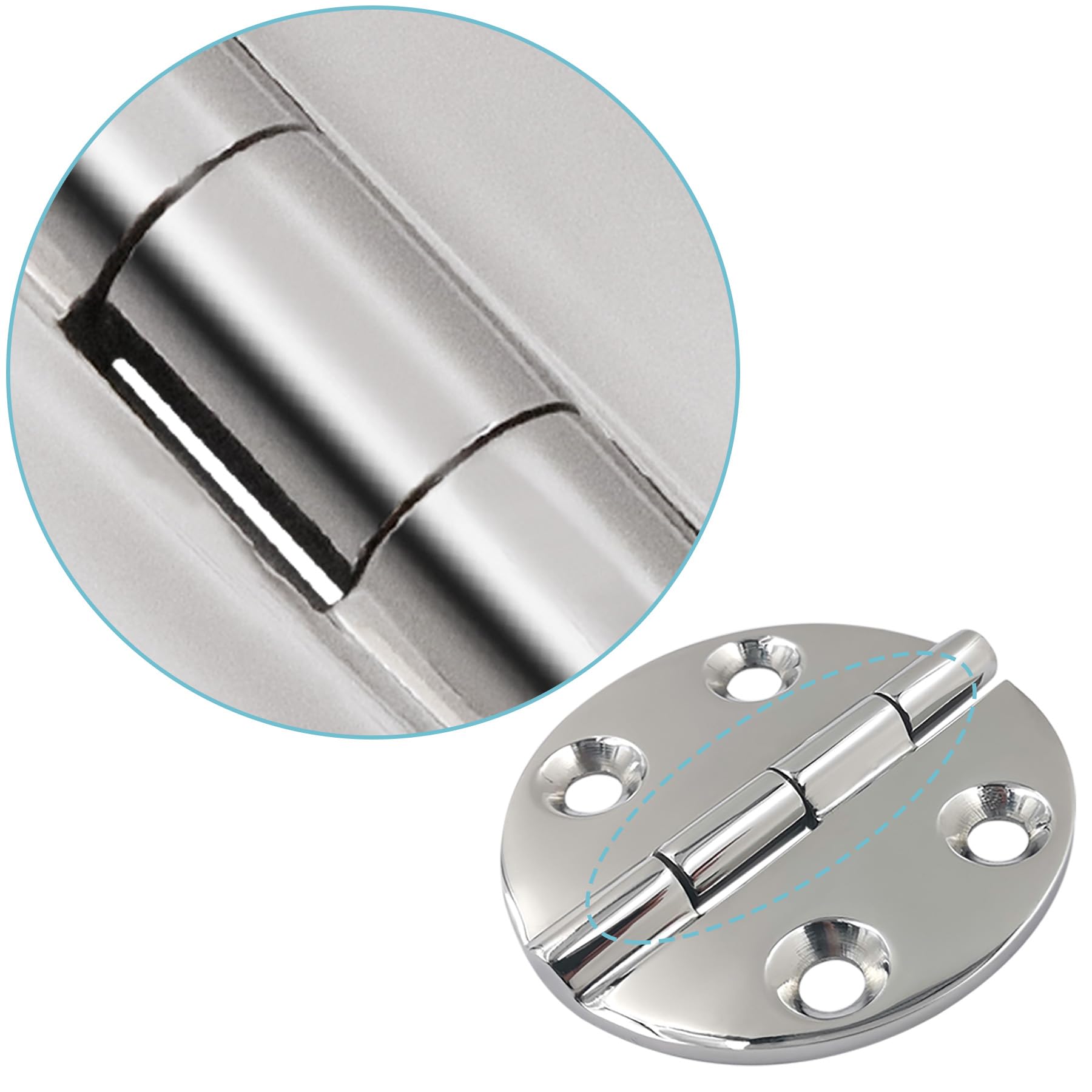 Snapklik.com : YANYUCB Round Boat Hatch Casting Hinge 316 Stainless ...