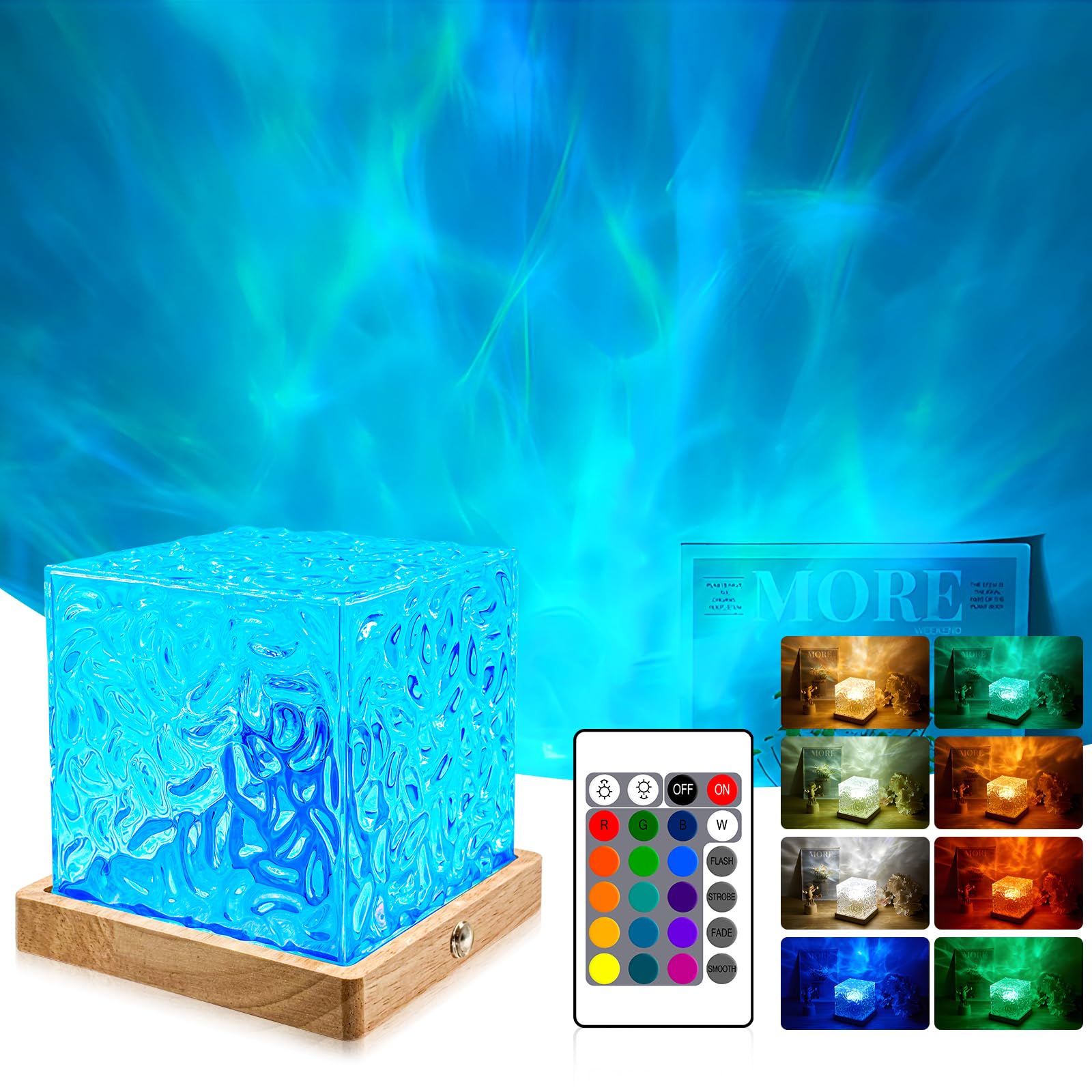FayrVind Northern Lights Lamp Ocean Wave Projector，16 Colors Ocean Wave ...
