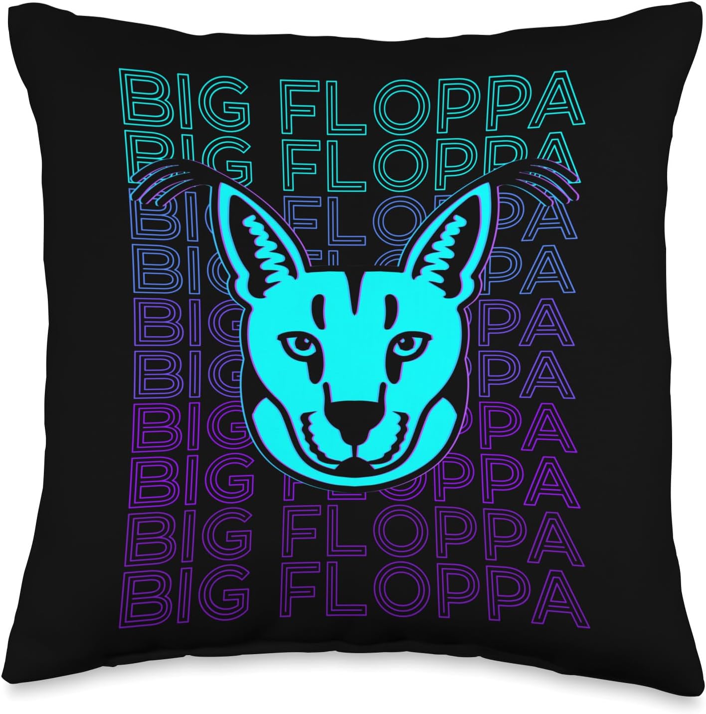 Amazon.com: Big Floppa Caracal Cat Meme Retro Throw Pillow : Home & Kitchen