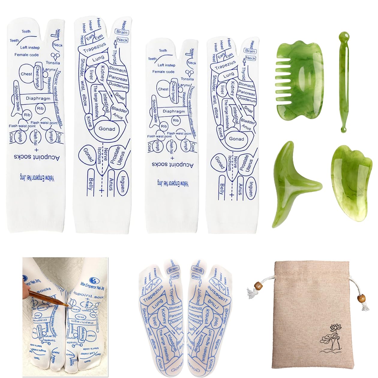 Amazon.com: Mvsamzty Foot Massage Reflexology Socks Set,Reflexology ...