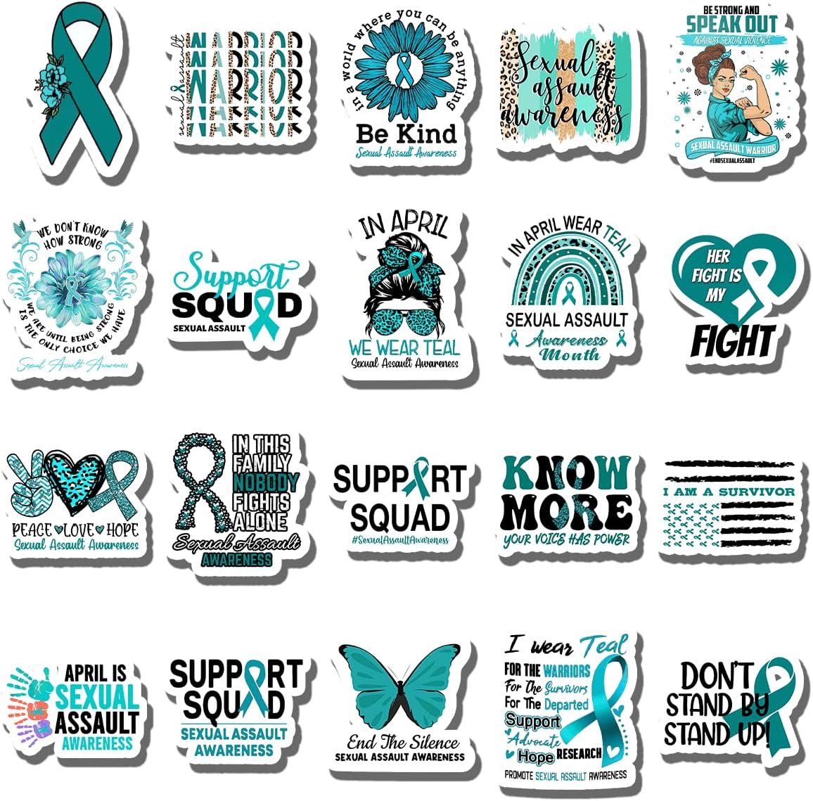 Amazon.com - UNILYLY 20 Pcs Sexual Assault Awareness Ribbon Vinyl ...