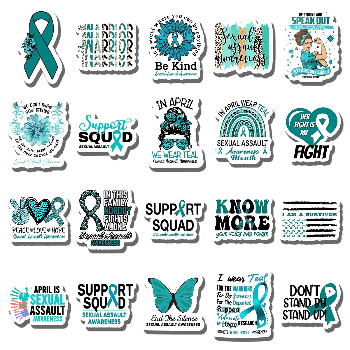 Amazon.com - UNILYLY 20 Pcs Sexual Assault Awareness Ribbon Vinyl ...