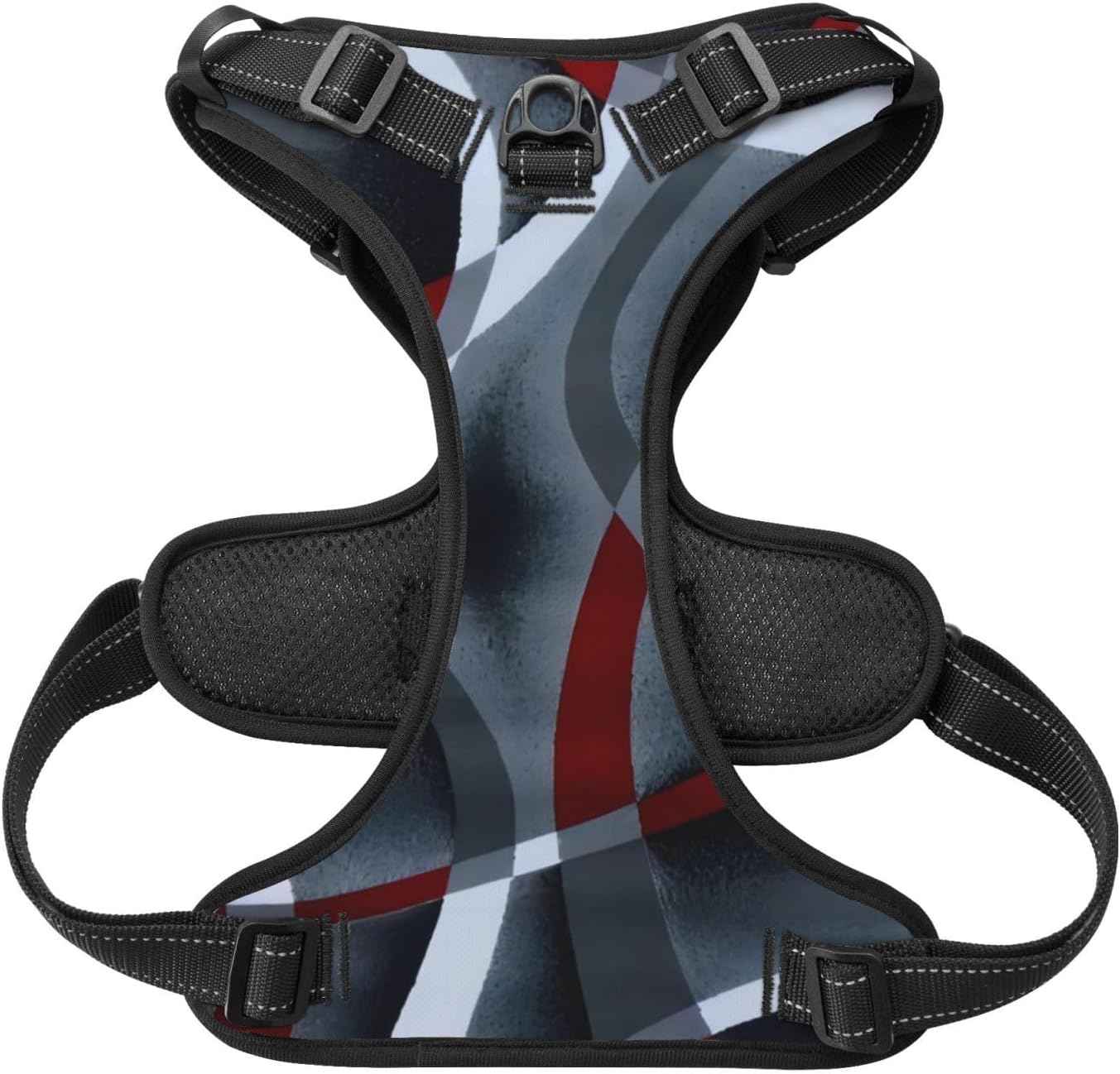 Amazon.com : Gray Black Red White Swirls Dog Harnesses, Vests ...