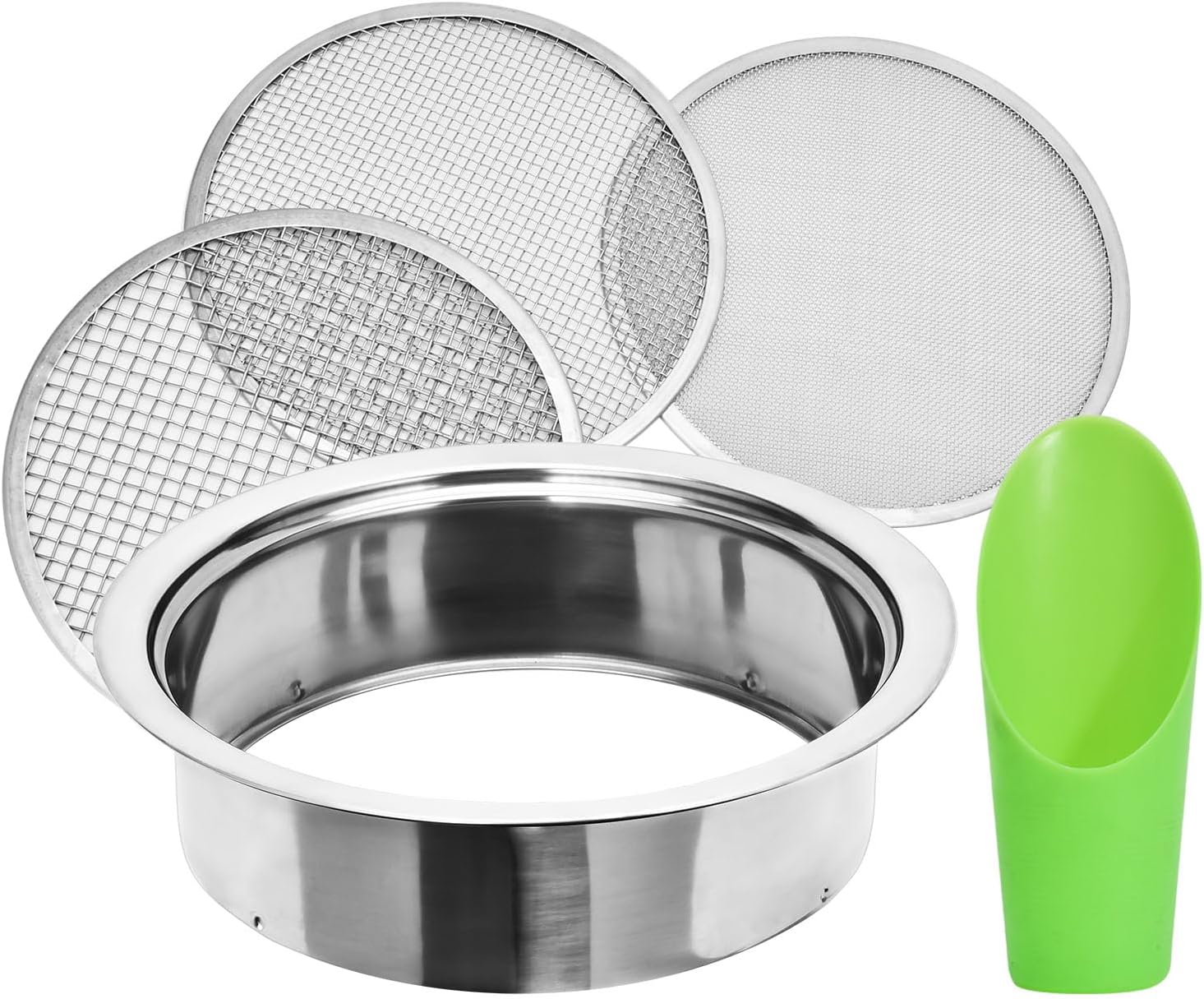 Amazon.com : Soil Sifter Stainless Steel Riddle Sieve Set for Gardening ...
