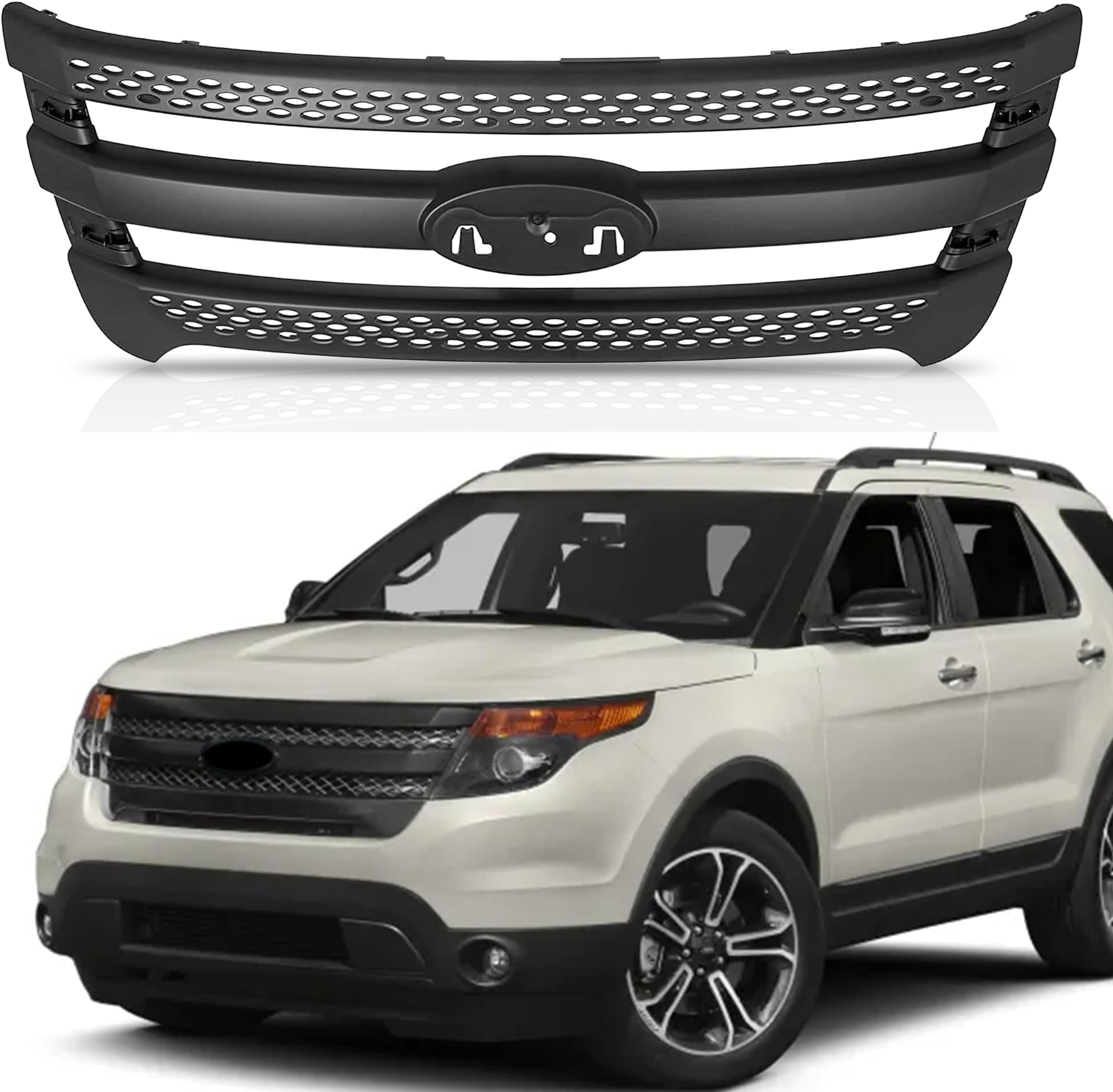 Amazon.com: HECASA Front Upper Grille Compatible with 2016-2017 Ford ...