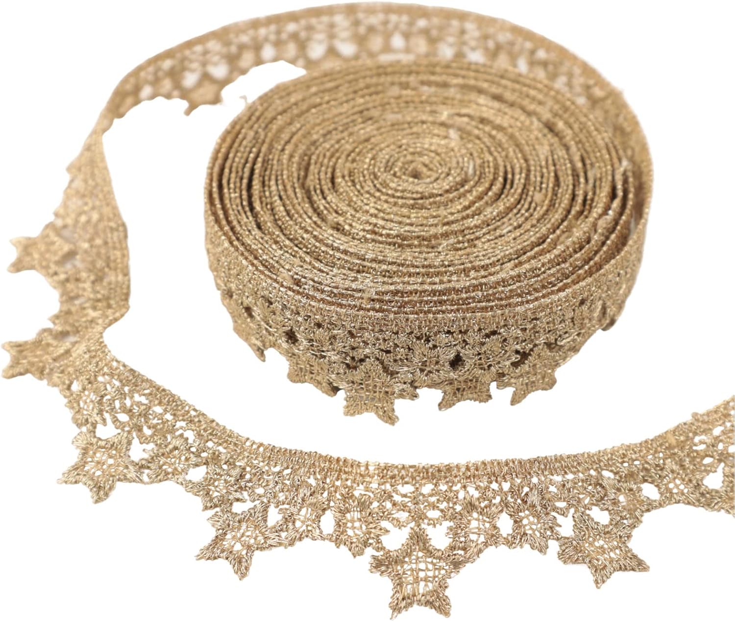 Amazon.com: Gold Lace Trim 4.8 Yards Venice Gold Ribbon Metaillic ...