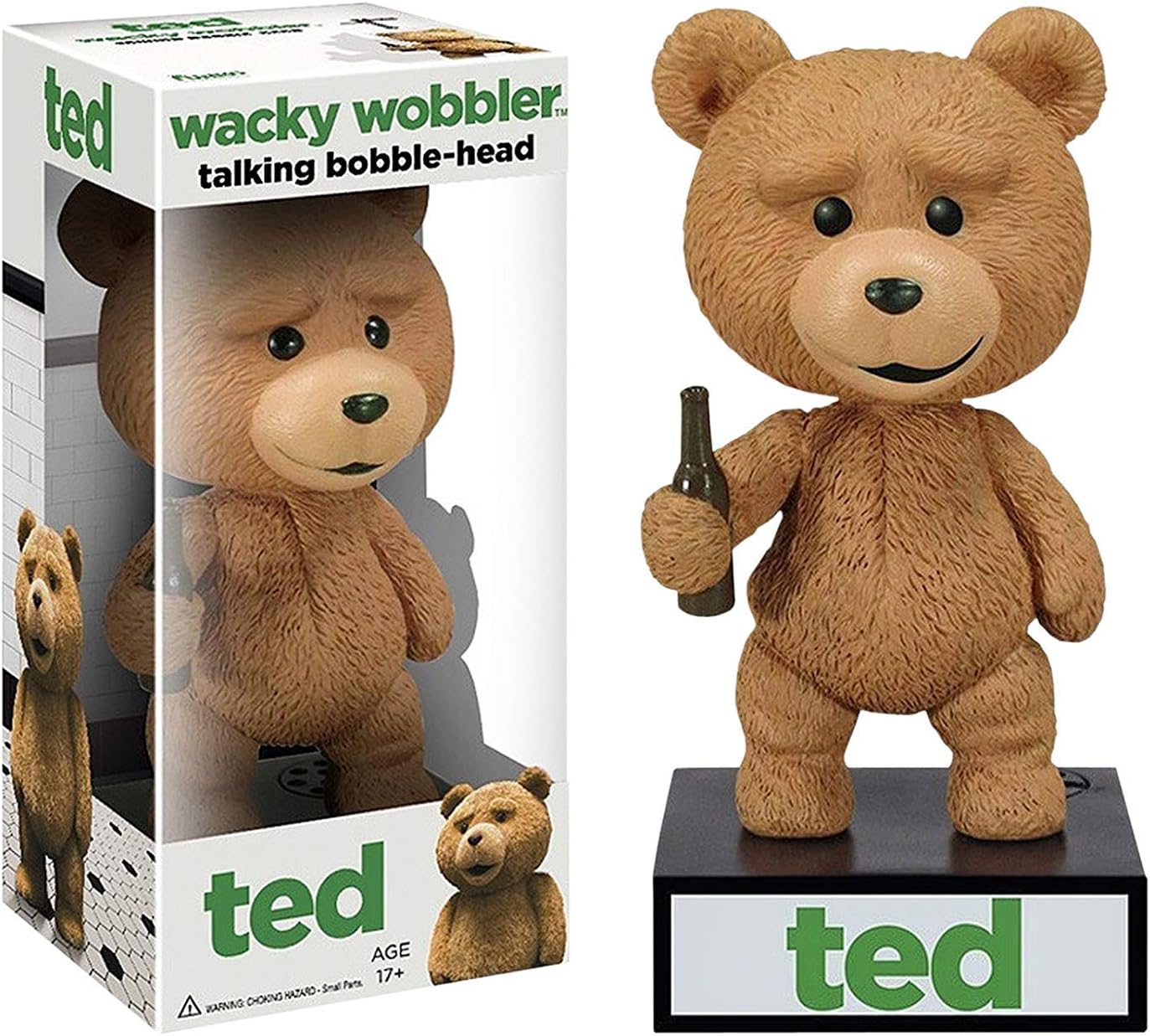 Amazon.com: Funko TED Talking Teddy Bear WACKY WOBBLER BOBBLEHEAD Seth ...