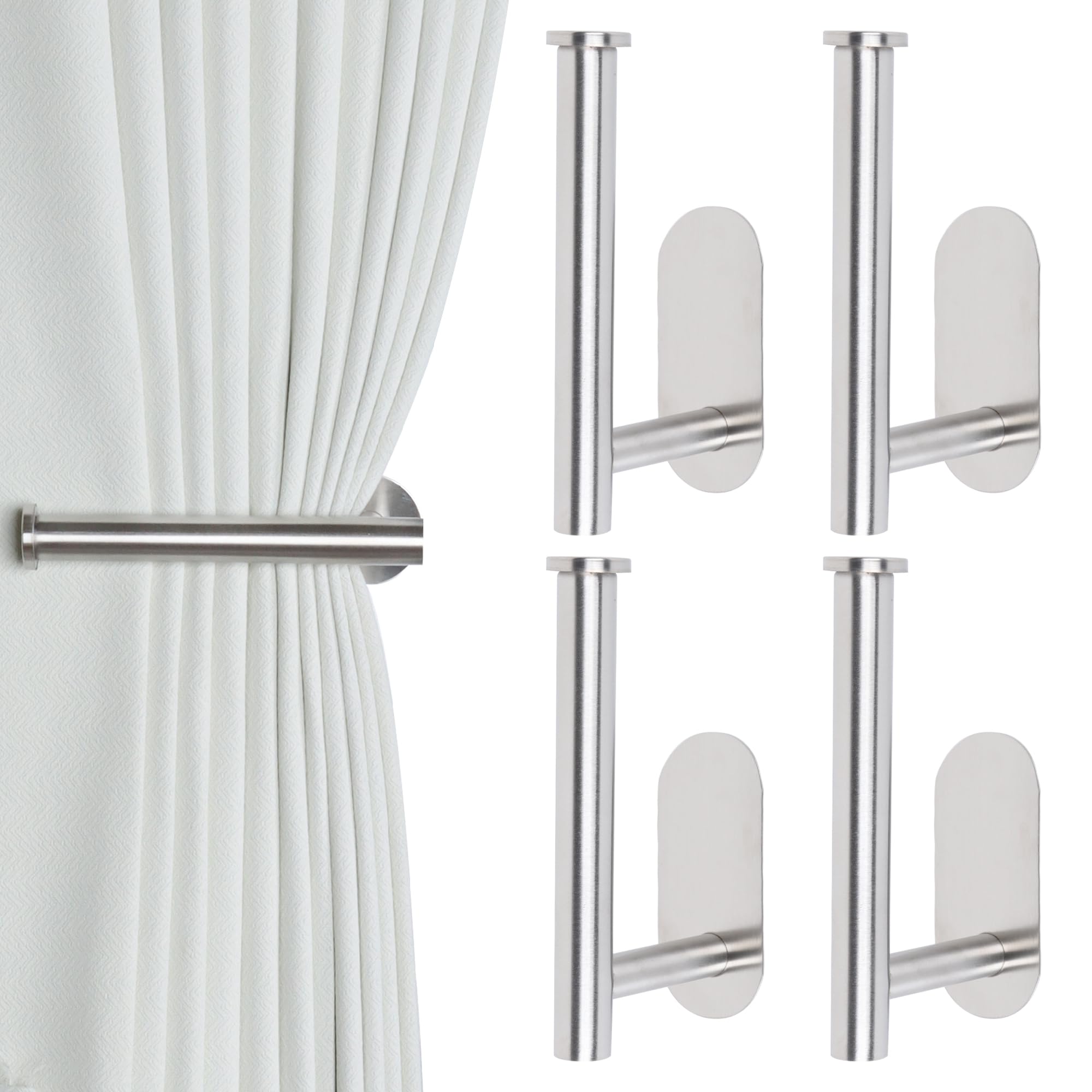 Amazon.com: Groleca 4 Pack Adhesive Curtain Holdbacks Curtain Tie Backs ...