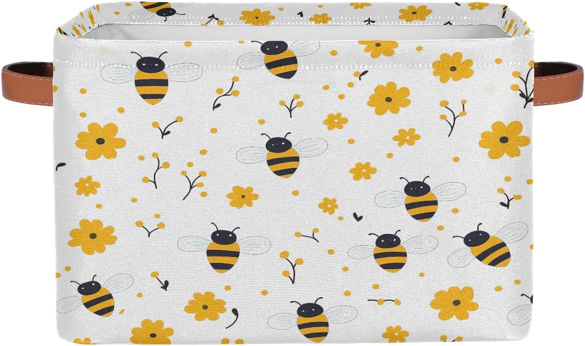 Amazon.com: Peaom Bee Storage Basket for Shelves, Storage Bins with ...