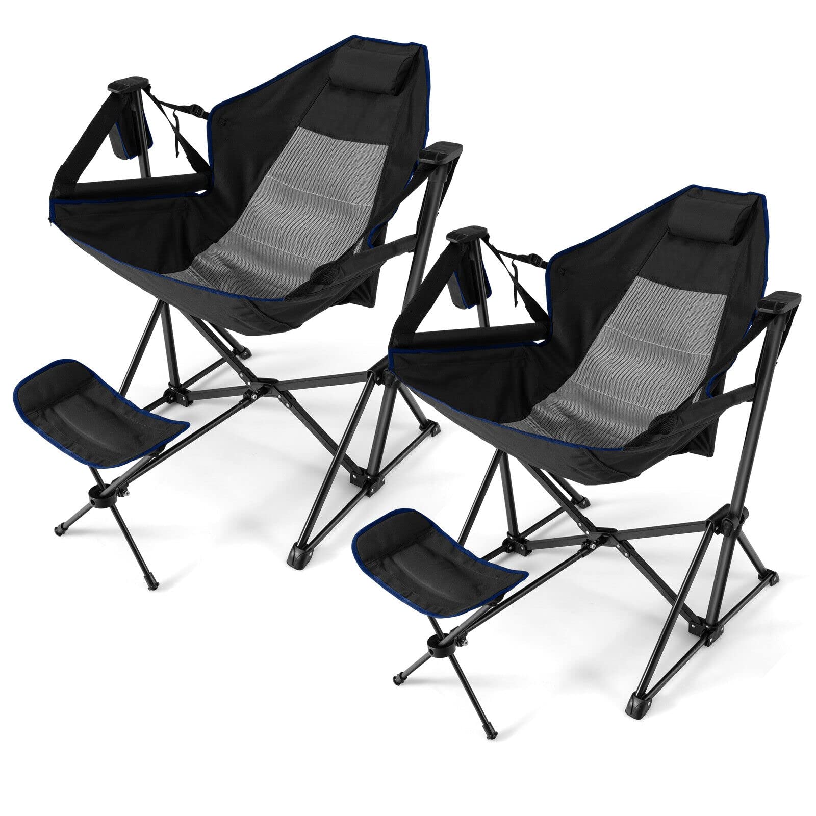 Amazon.com: Tangkula Set of 2 Hammock Camping Chair, Portable Camp ...