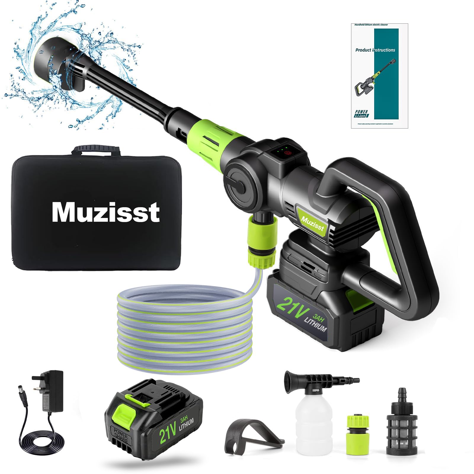 Amazon.com : Cordless Pressure Washer, 1060 PSI [Bushless Motor ...