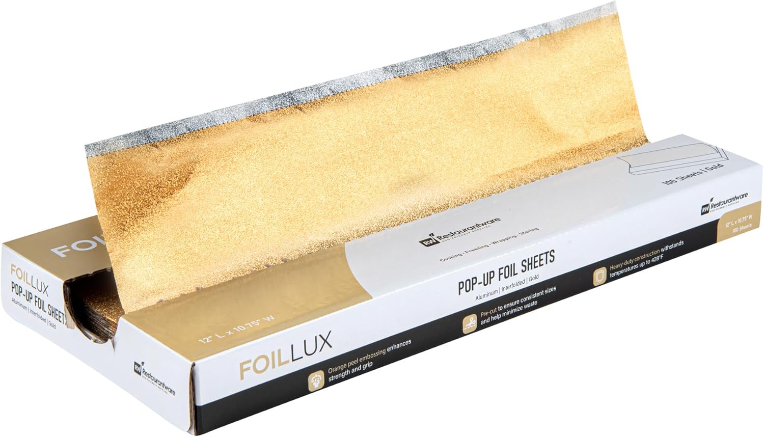 Restaurantware Foil Lux 12 x 10.8 Inch Pop-Up Foil Sheets 100 ...