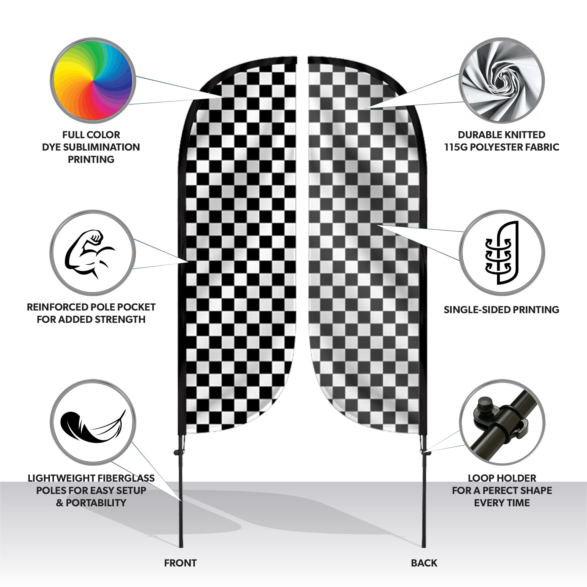 LookOurWay Solid Color Feather Flag Complete Set with Poles and Ground ...