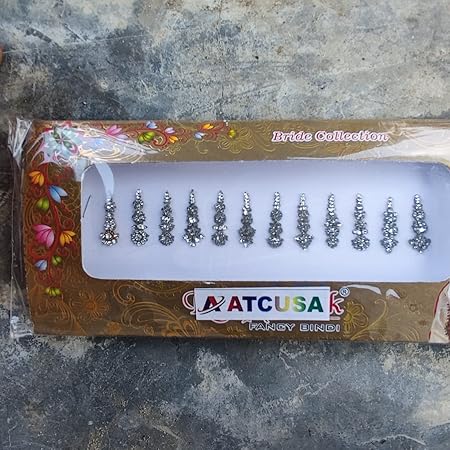Amazon.com : Bindi Box Long Multicolored Crystal Bindis Bridal face ...