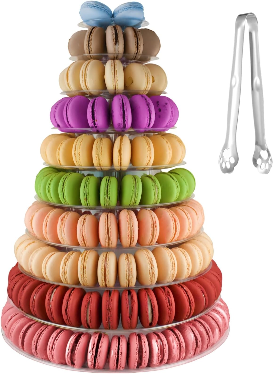 Amazon.com: 10-Tier Clear Macaron Display Stand, Plastic Macaron Tray ...