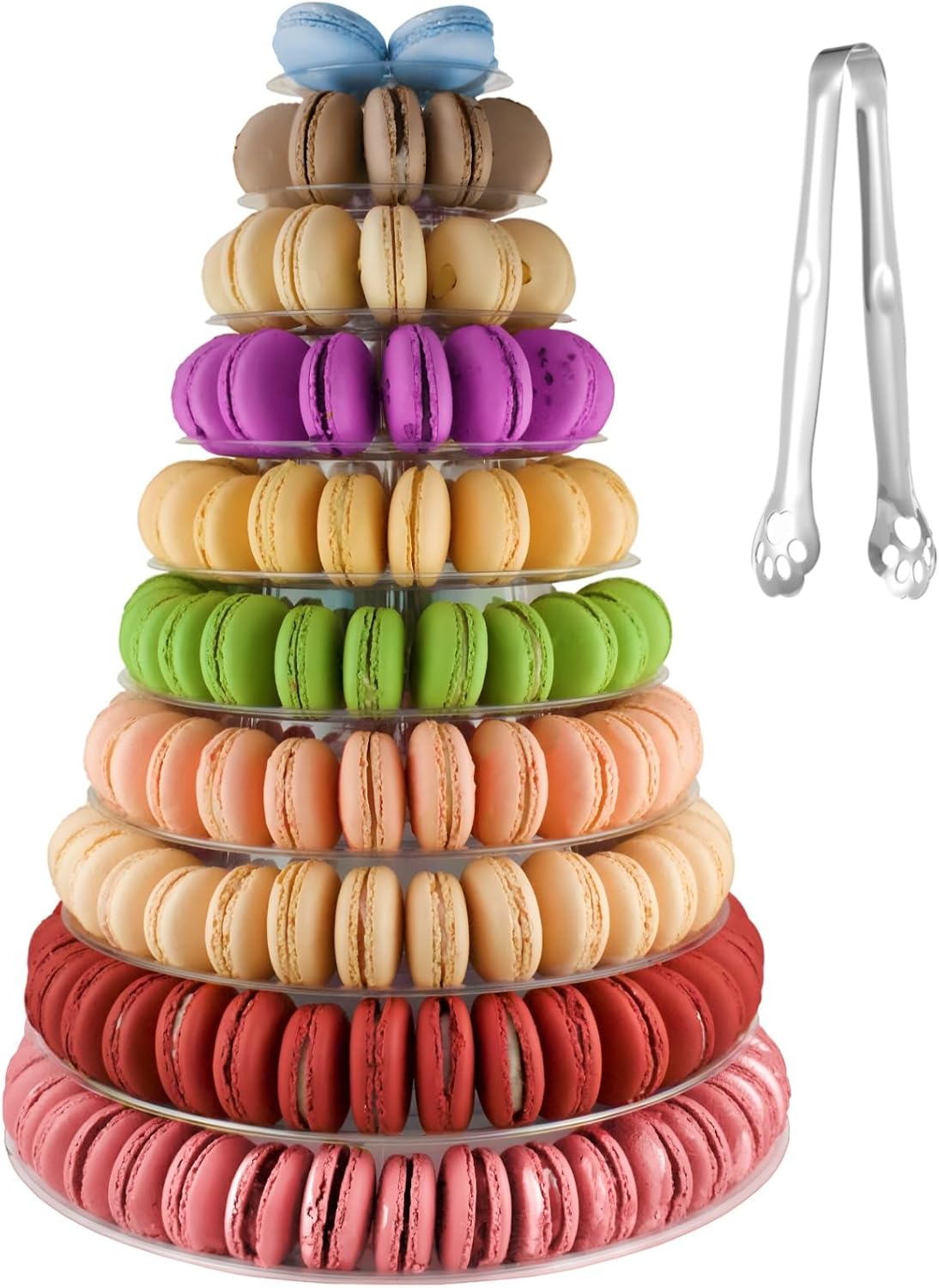 Amazon.com: 10-Tier Clear Macaron Display Stand, Plastic Macaron Tray ...