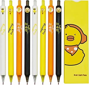 Maydahui 8 Pcs Cute Little Yellow Duck Button Pens Cartoon Duck Pens ...