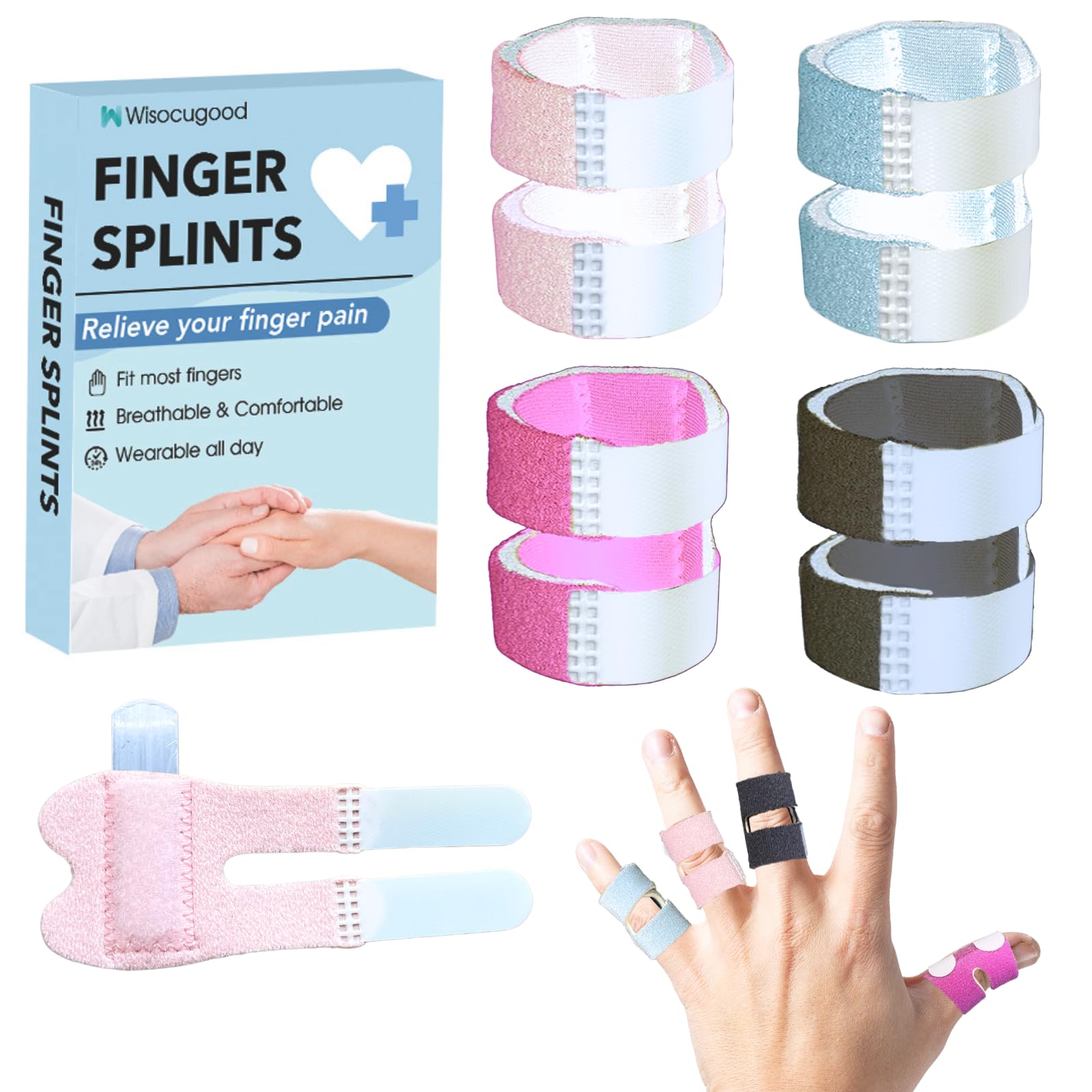 Amazon.com: 4Pcs Color Thumb Finger Splint, Trigger Finger Splints ...