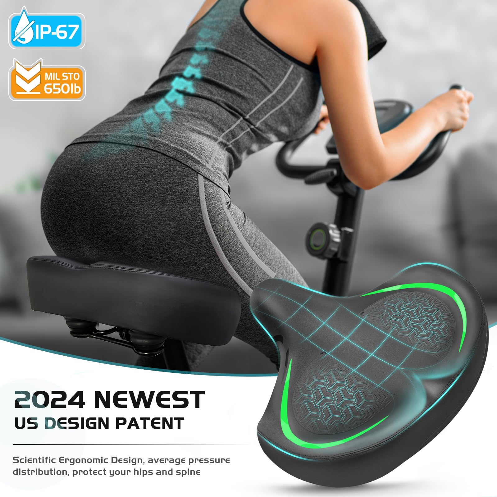 Snapklik.com : Bicycle Seat, Bike Seat For Women Men Extra Comfort Wide ...