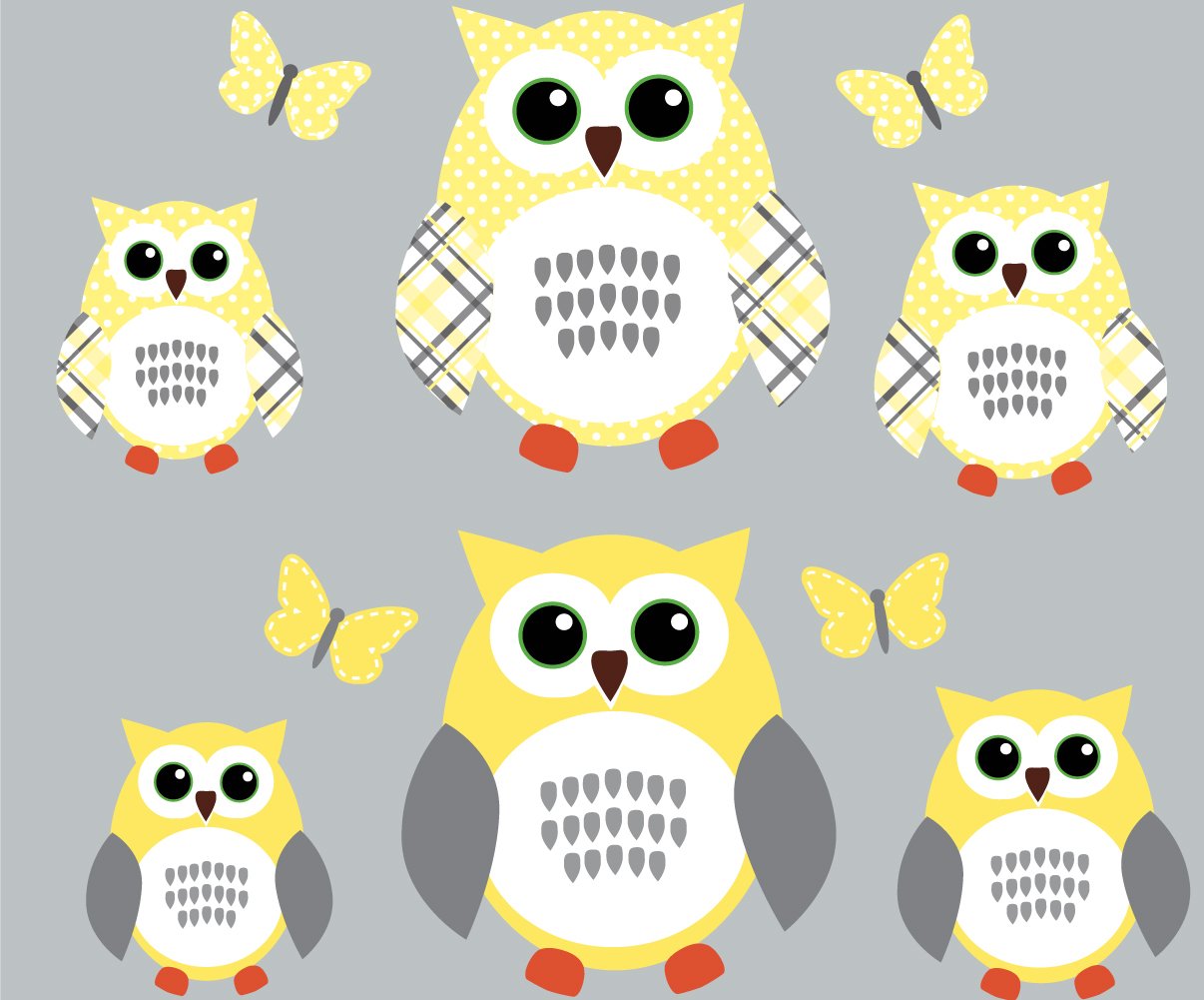 Yellow And Gray Baby Owl Clip Art Cute Yellow Owl Stock Illustrations