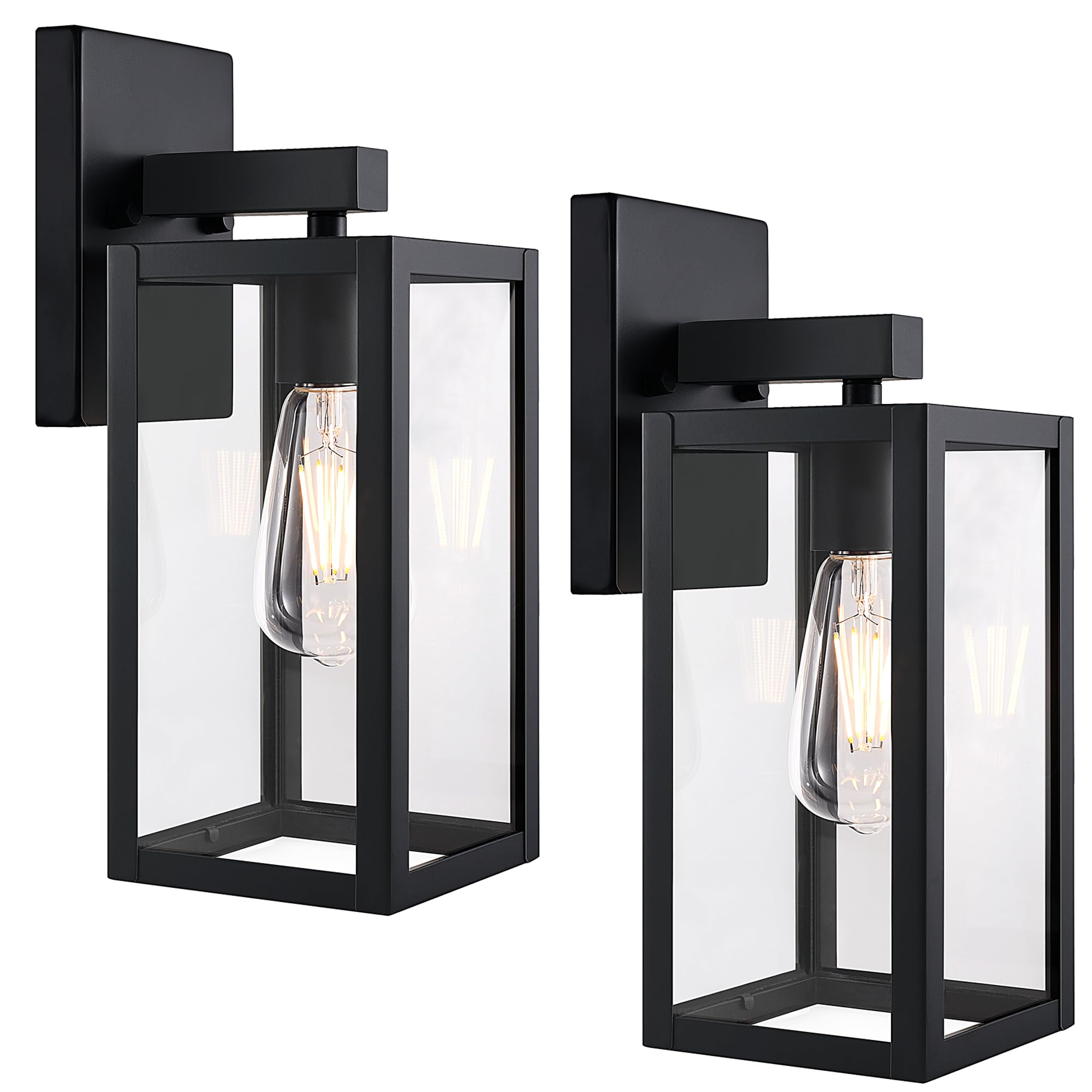 Snapklik.com : GRUENLICH Waterproof Outdoor Wall Lanterns, Modern Black ...