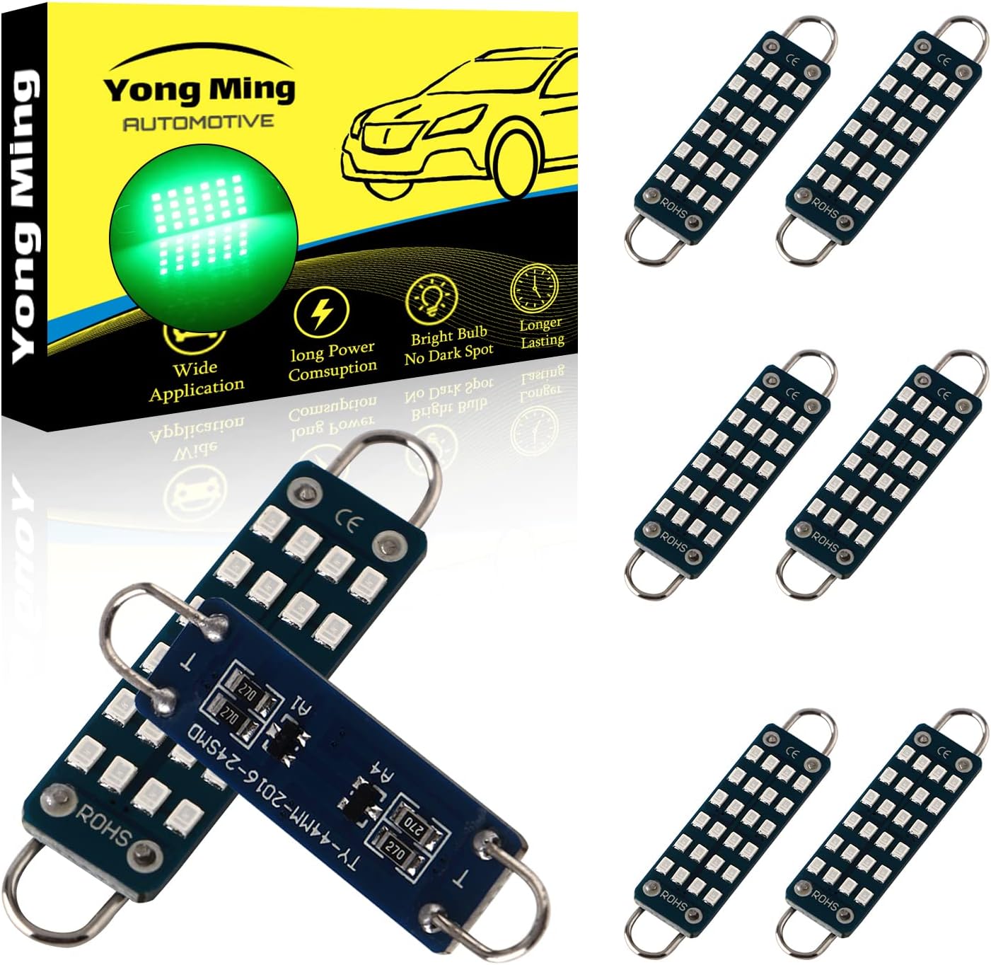 Amazon.com: YONGMING 561 LED Bulb 211-2 212-2 Led Bulb 44mm 1.73" 562 ...