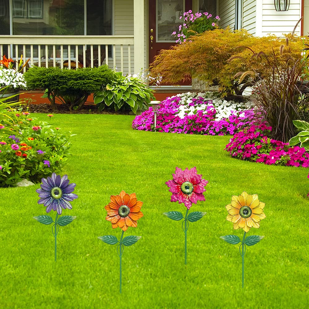 Snapklik.com : YEAHOME Garden Decor For Outside, 4 Pack 20 Flower ...