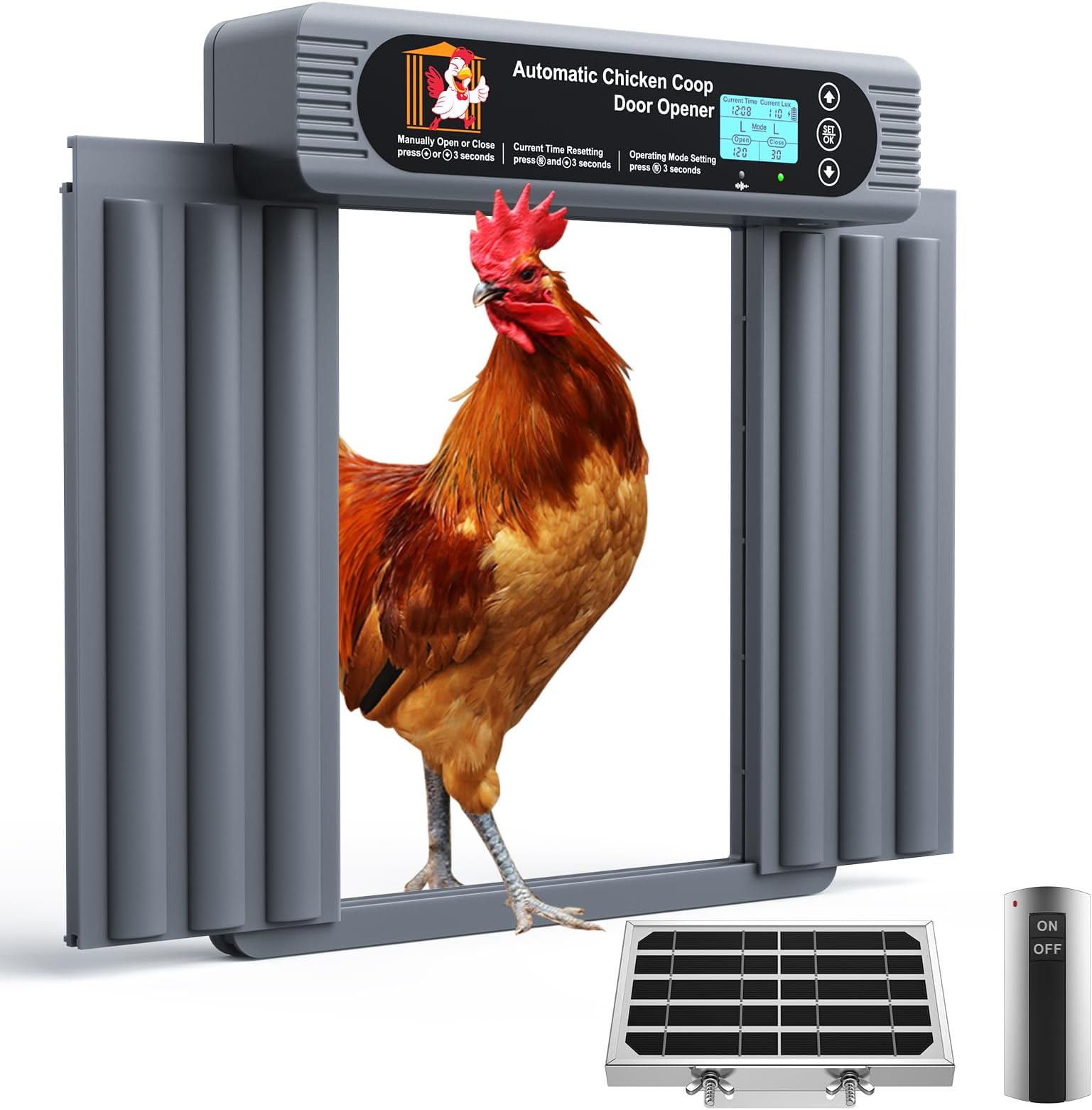 Amazon.com: GROPOW Automatic Chicken Coop Door, Anti-Pinch Protection ...