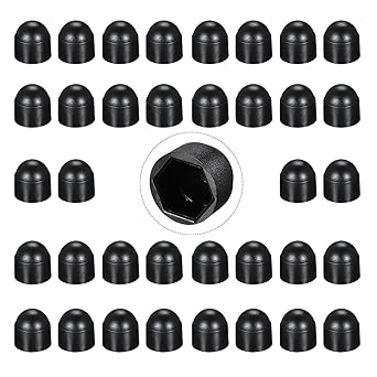 37 PCS Black M10 Bolt Nut Protective Cap, Dome Head Plastic Bolt Caps ...