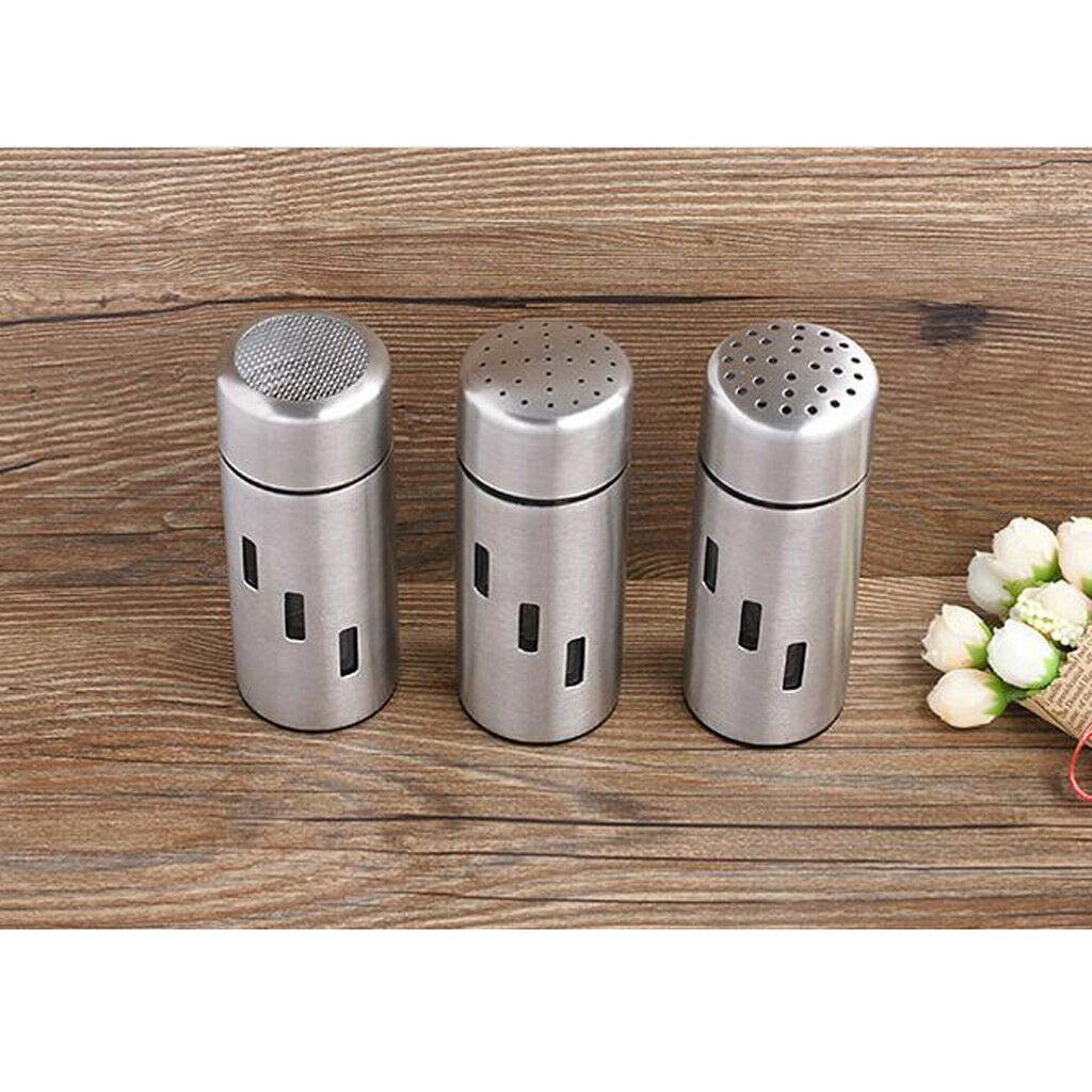Buy SLB® Stainless Steel Salt Pepper Shaker Spice Container Cruet Large ...