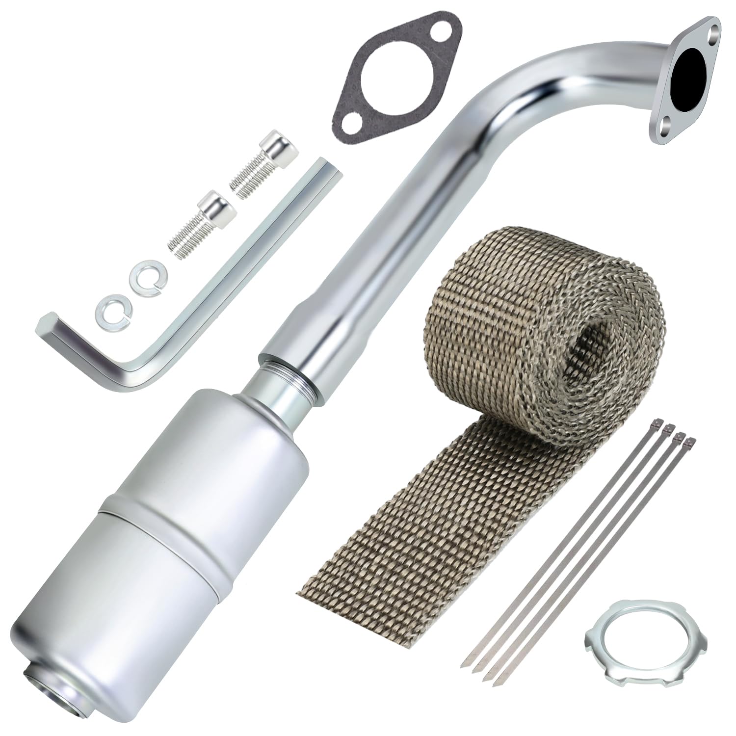 Yoxufa 420cc Exhaust Pipe Header Muffler Replacement For Predator 301cc ...