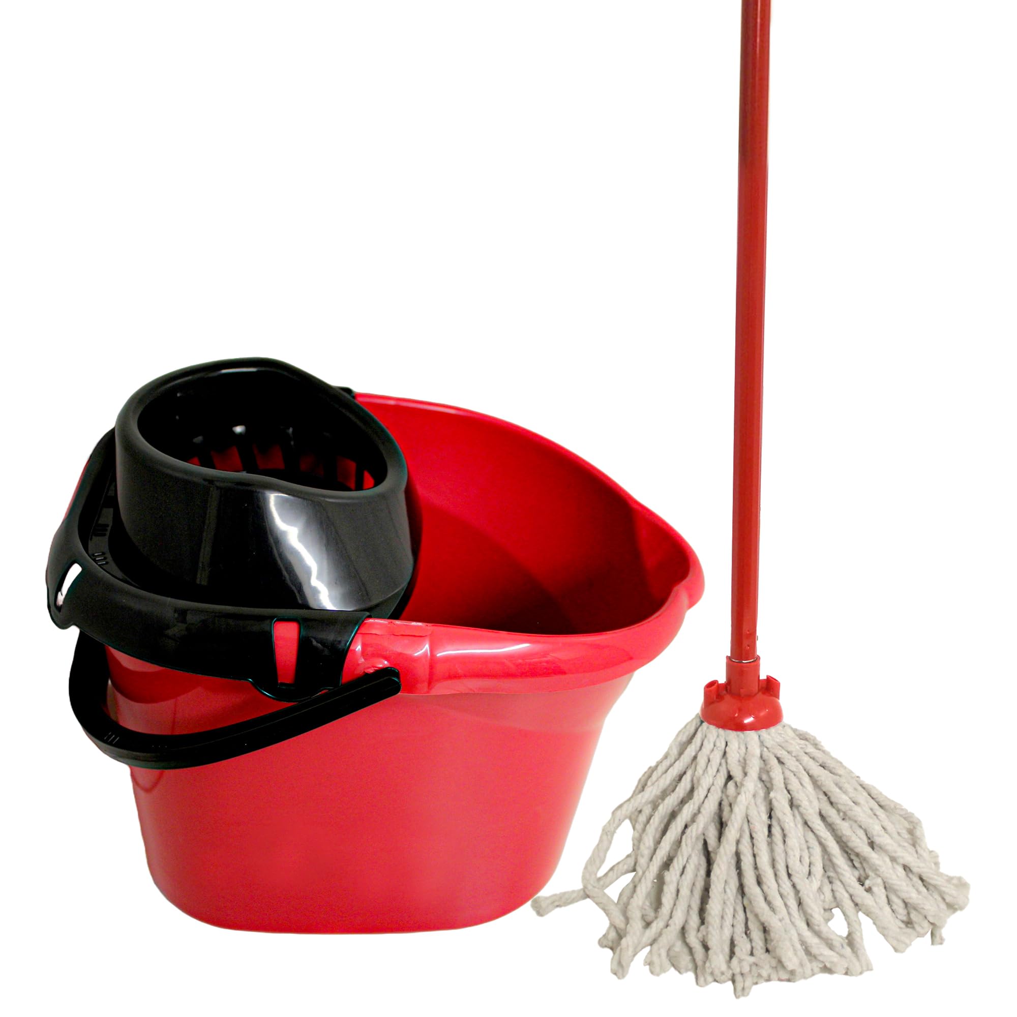 KMJ Red Mop and Buckets Sets with Detachable Wringer- Classic Cleaning ...