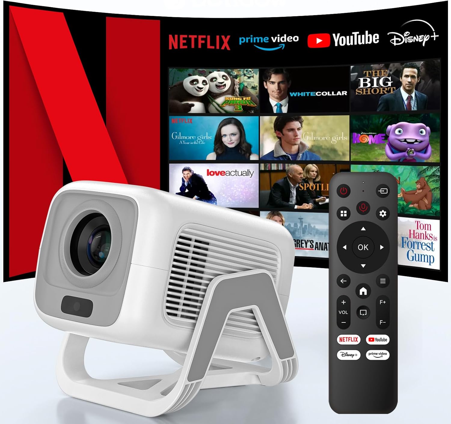 Bettdow 4K Mini Projector [Netflix Official], Full HD 1080P Rotating ...