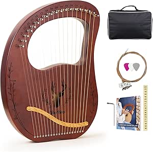 Amazon.com: VixxNoxx Lyre Harp, 19-String Mahogany Lyra Harp Kit ...