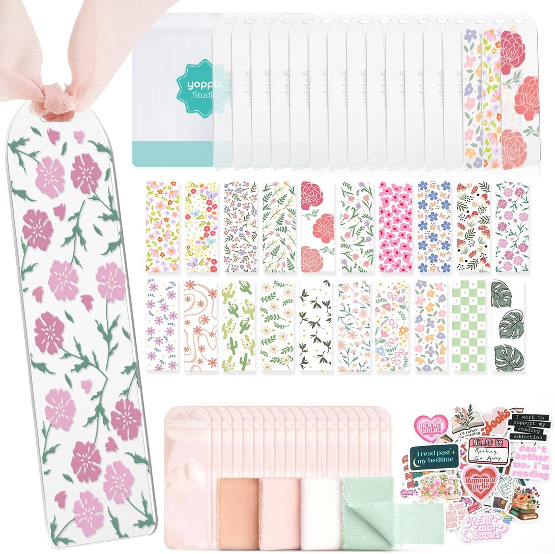 Amazon.com : YOPPIX 6x2” Acrylic Bookmark Blanks- 20 Pieces Bookmark ...