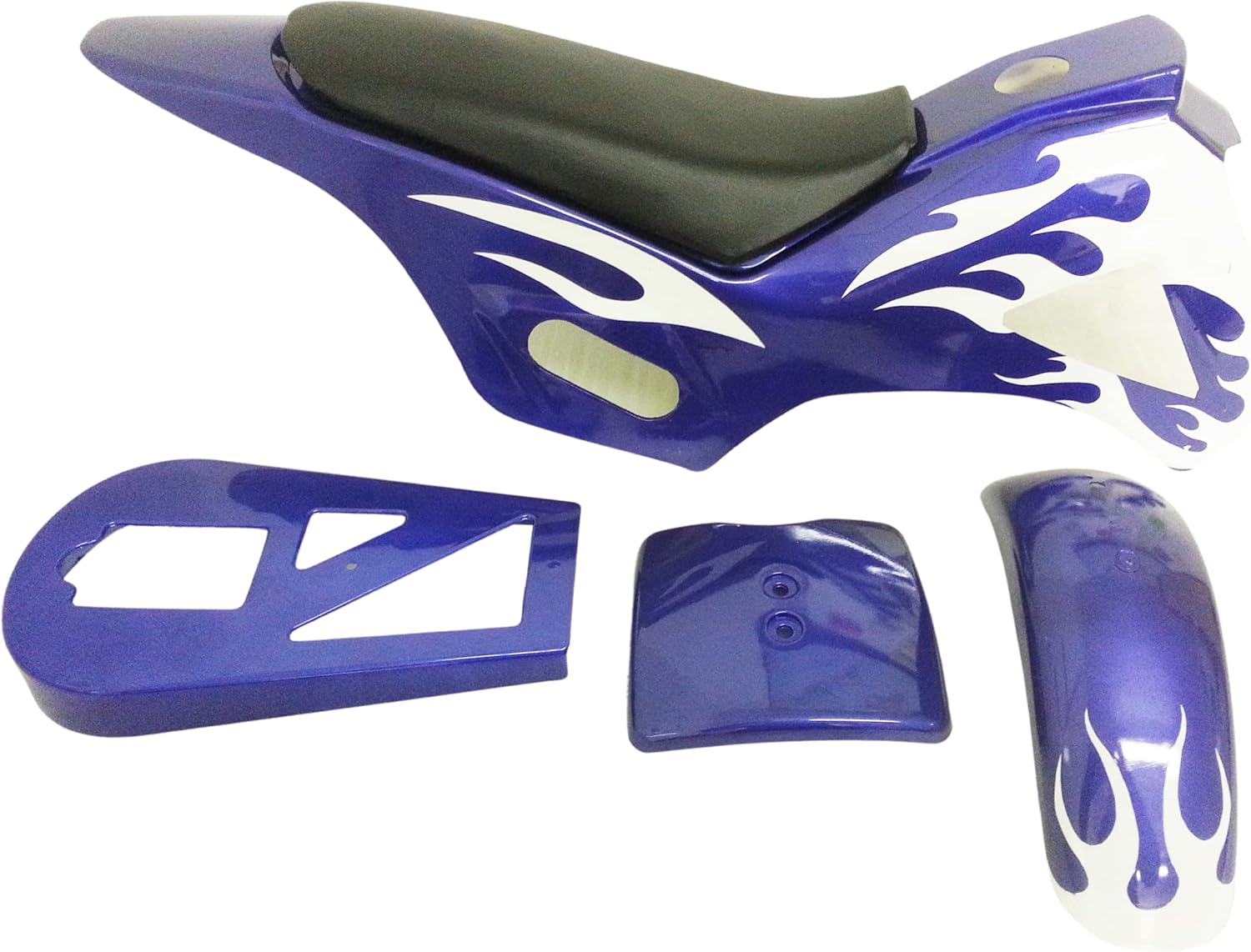 FMD08 Blue/White Mini Dirt Bike Fairing Kit 5 Part Set with Seat ...