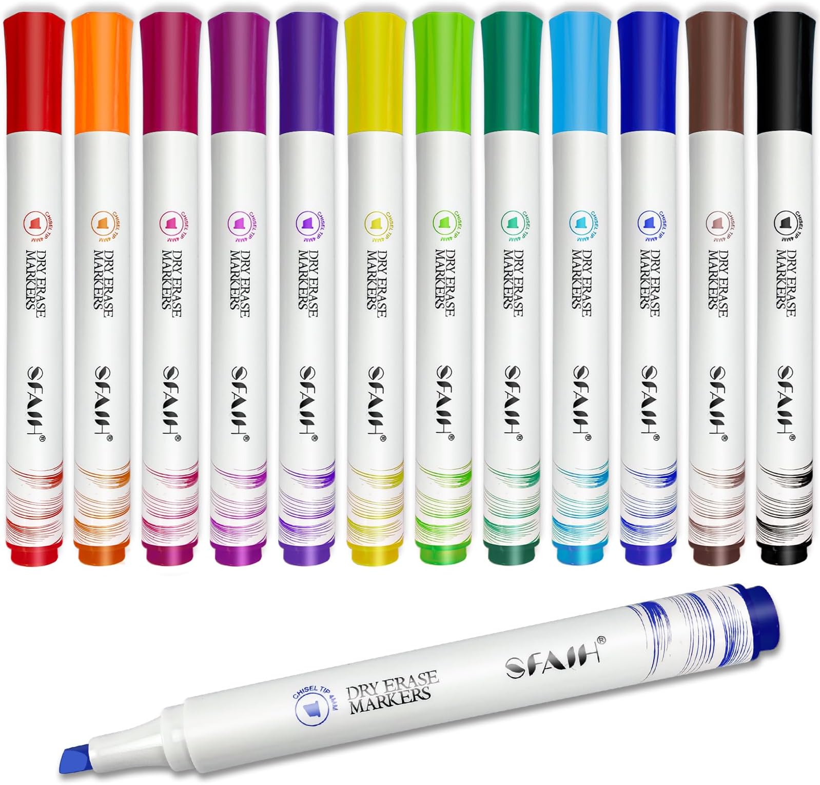 Amazon.com : SFAIH Chisel Tip Dry Erase Markers - 12 Colors Low Odor ...