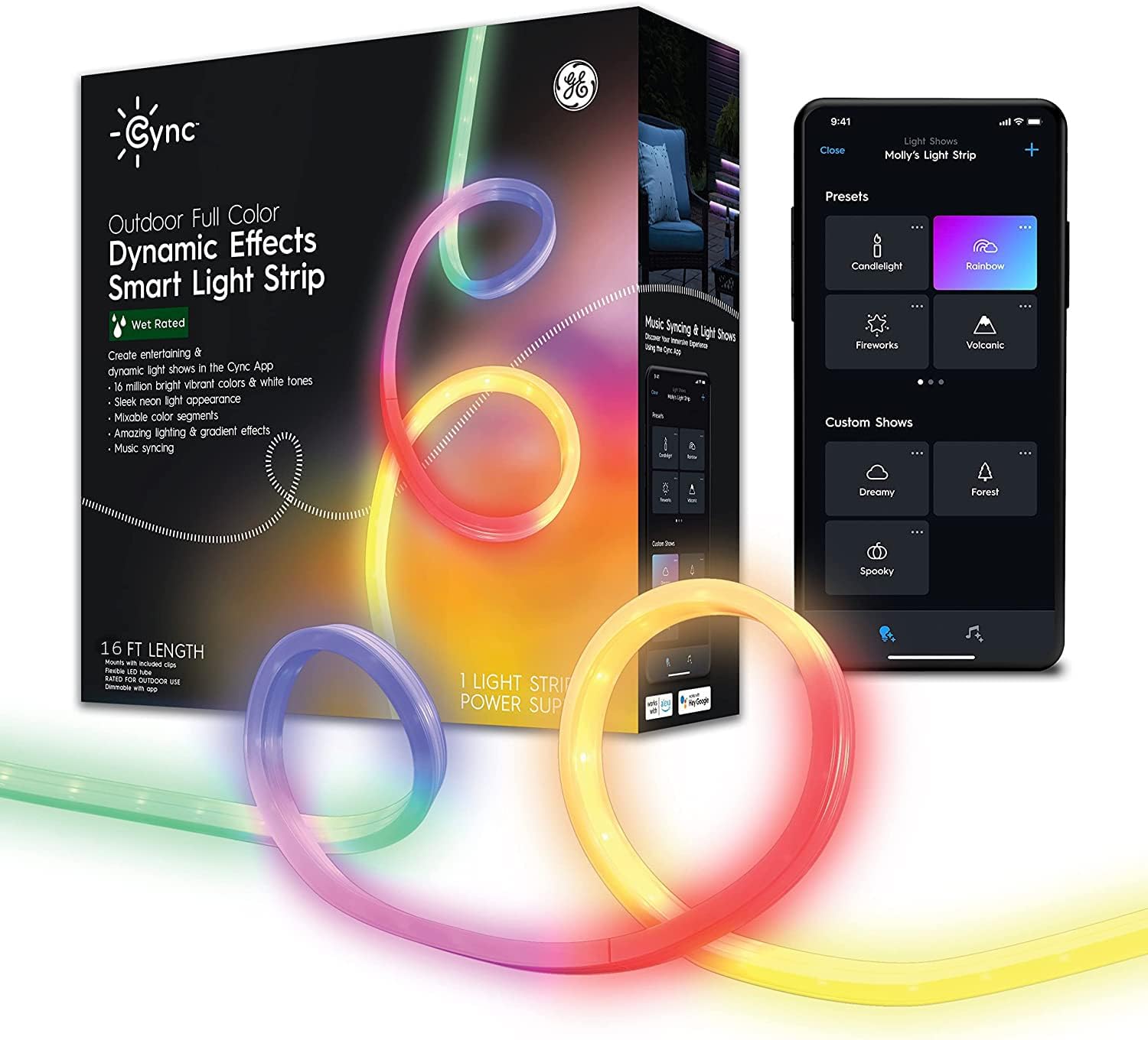 CYNC Full Colour Dynamic Effects Outdoor LED Light Strip (16 Foot ...