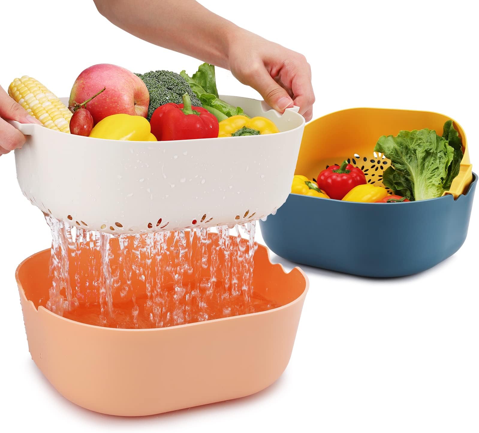 Amazon.com: Nordic Ware Colander, Bowl & Cover Set, 3 Piece, Coastal ...