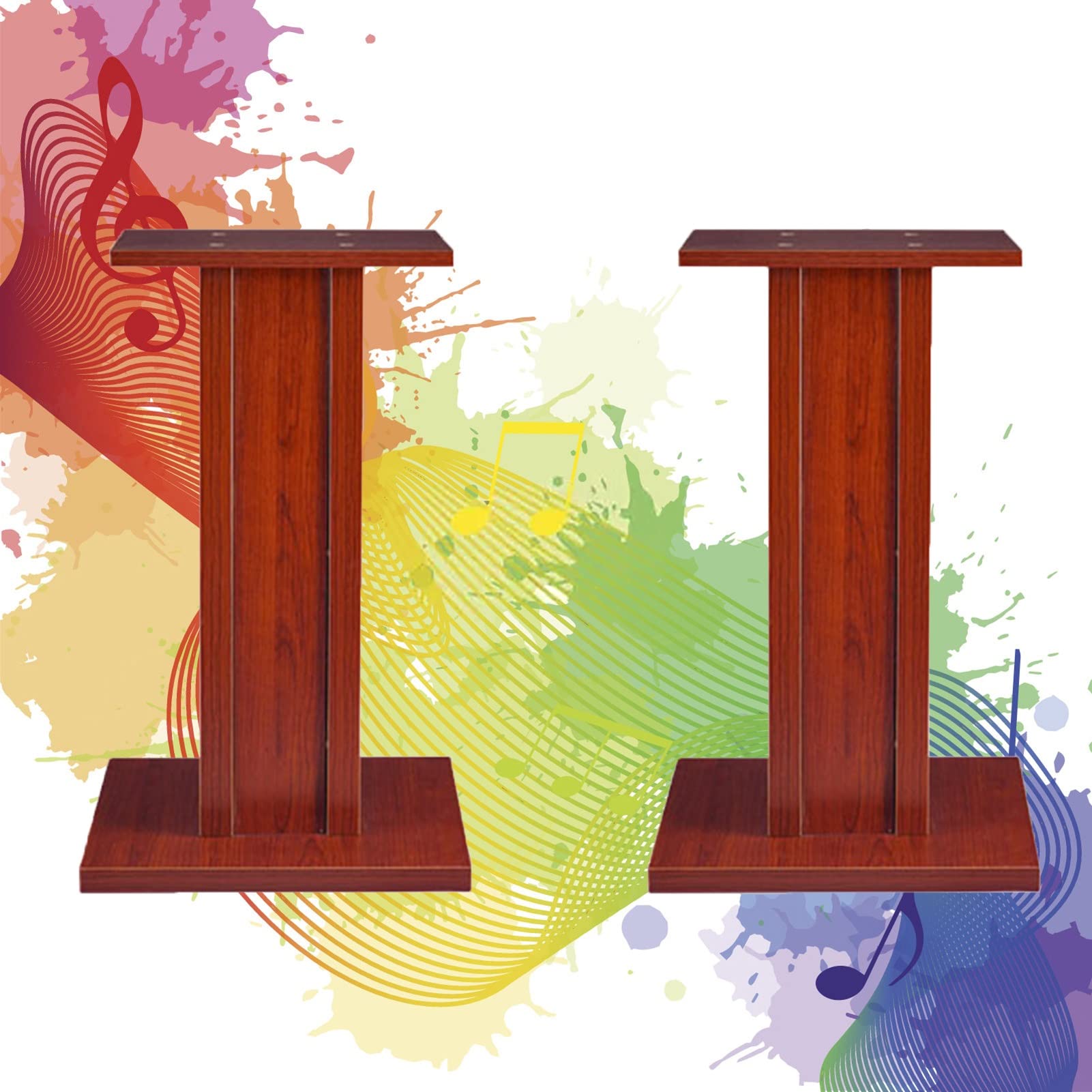 Ljhu Speaker Stand Dual Wooden Speaker Stands Heavy Duty Surround ...