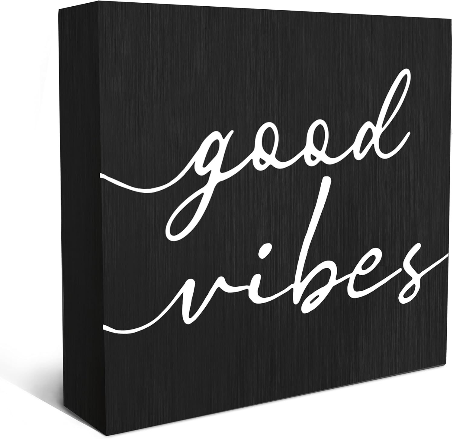 Amazon.com: SRADMO Black and White Wood Box Sign, Inspirational Desk ...